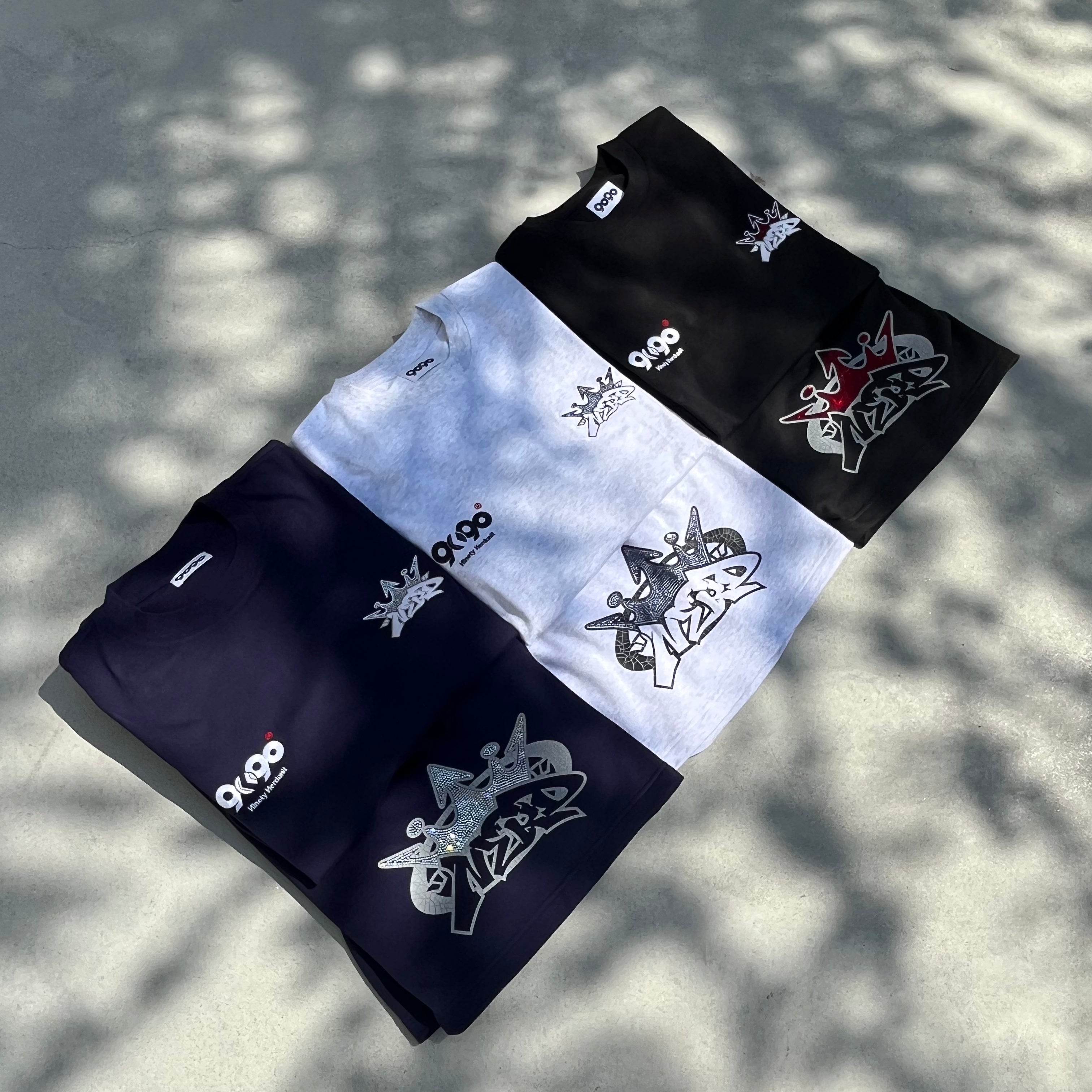 9090 × NERDUNIT King Logo Rhinestone Tee – YZ