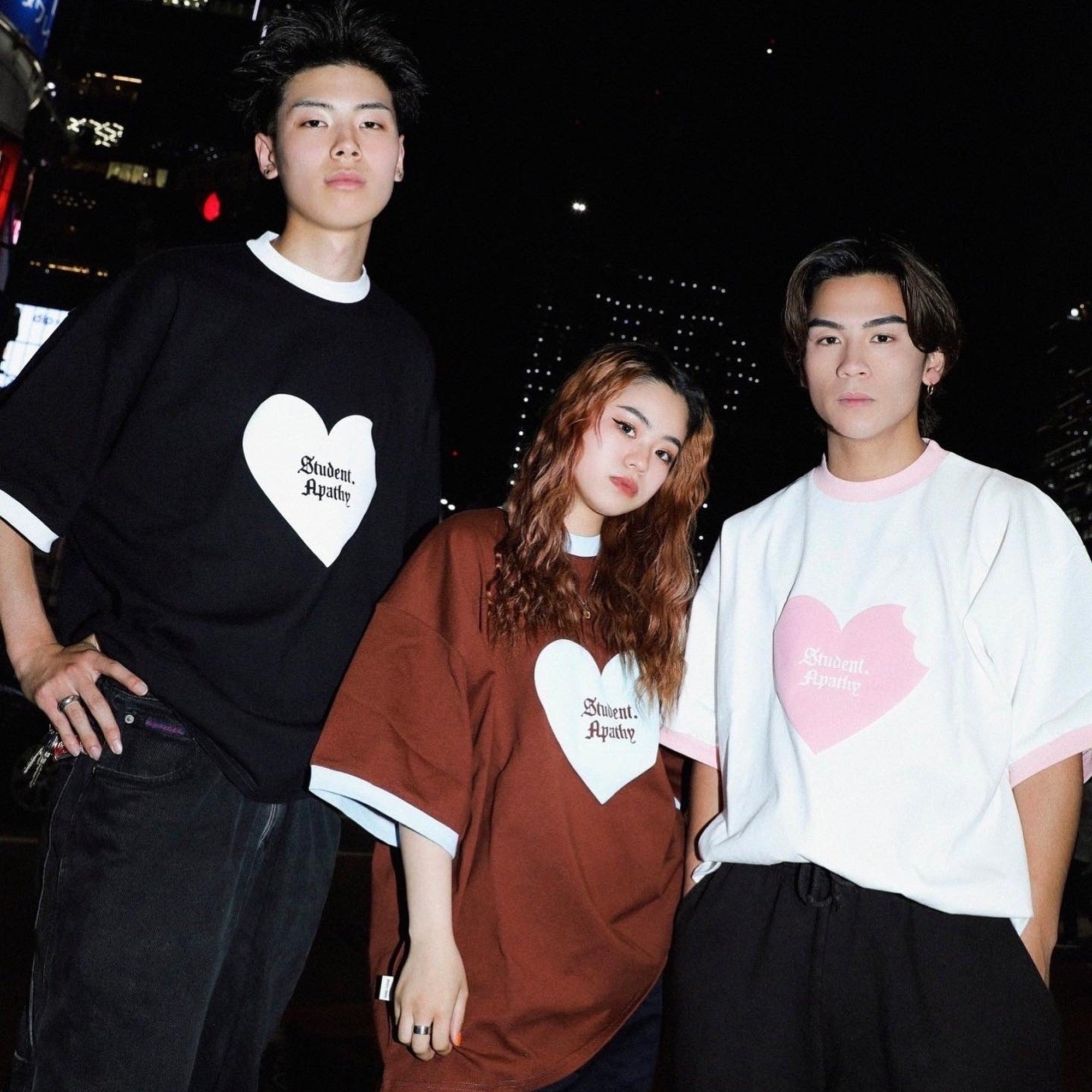 student apathy Heart Logo Linger T-shirt【AZR-SA-0001-026】 – YZ
