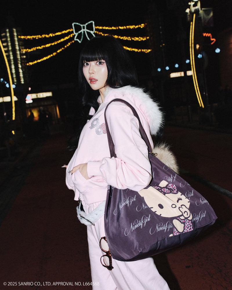 ×HELLO KITTY 90 Logo Fur Zip Hoodie – YZ