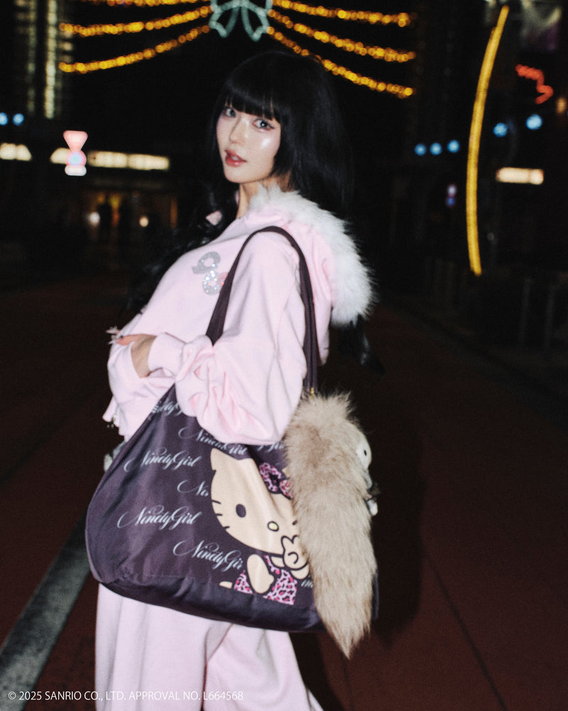 ×HELLO KITTY 90 Logo Fur Zip Hoodie – YZ