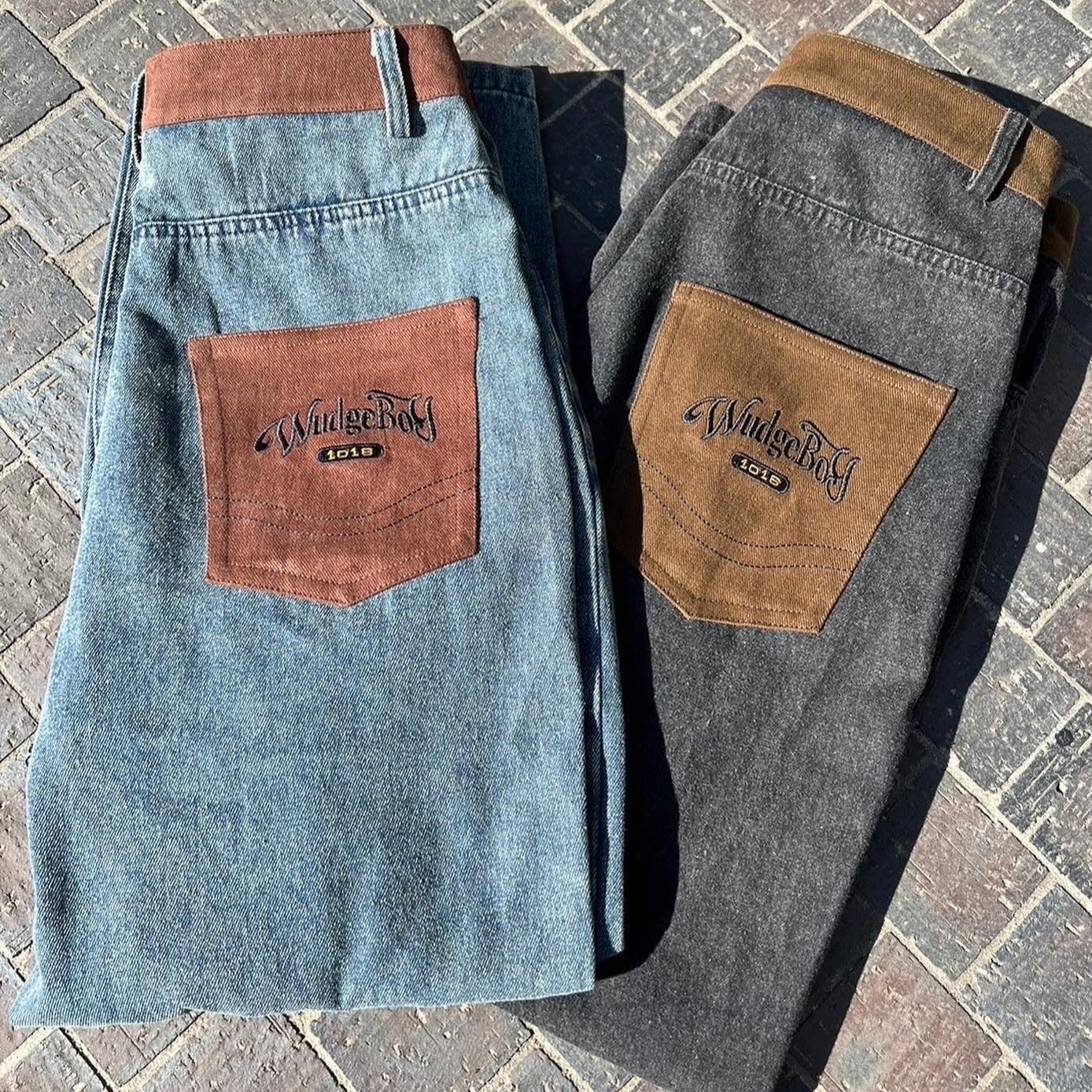 bi-color denim pants – YZ