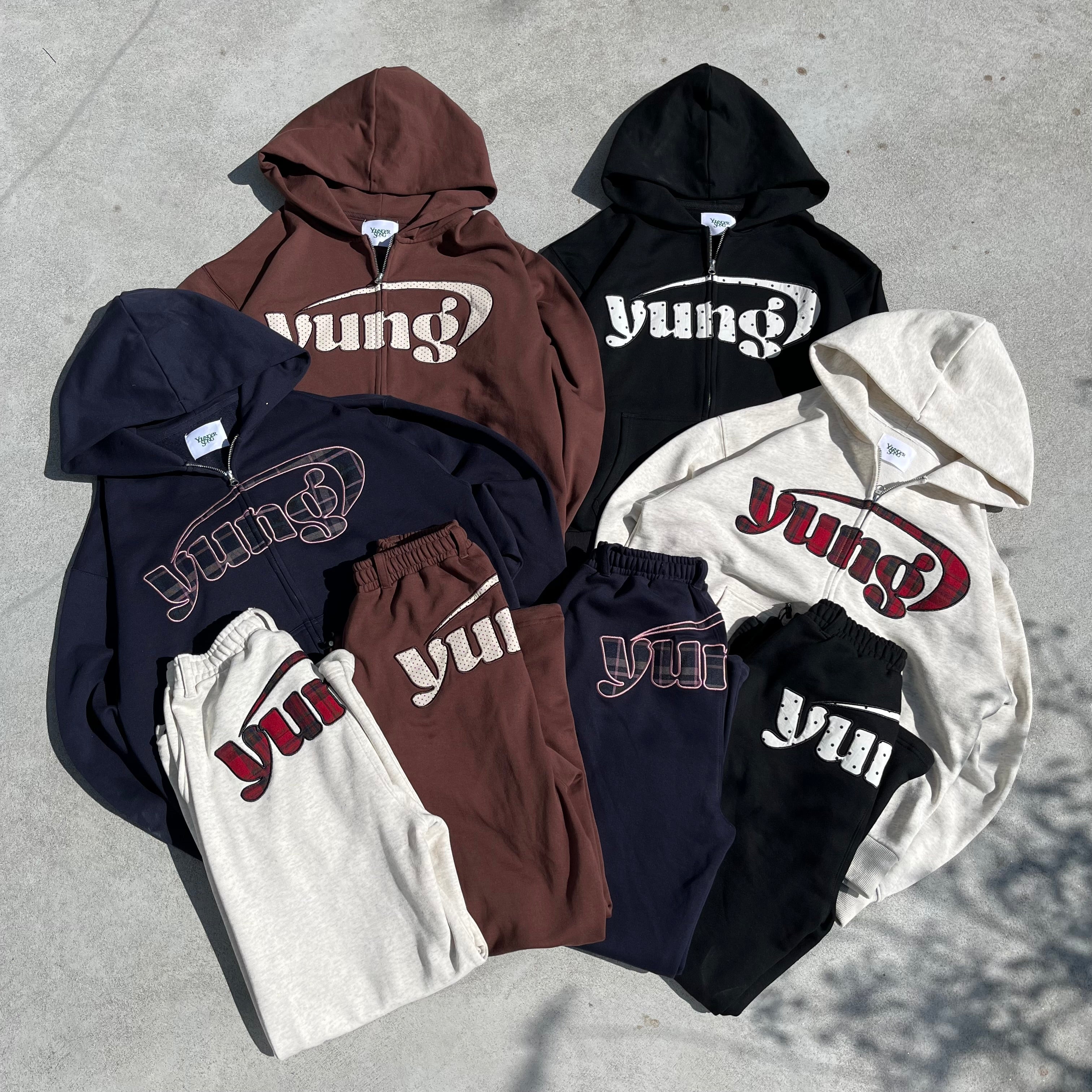 Assorted patterns yung logo zip hoodie – YZ
