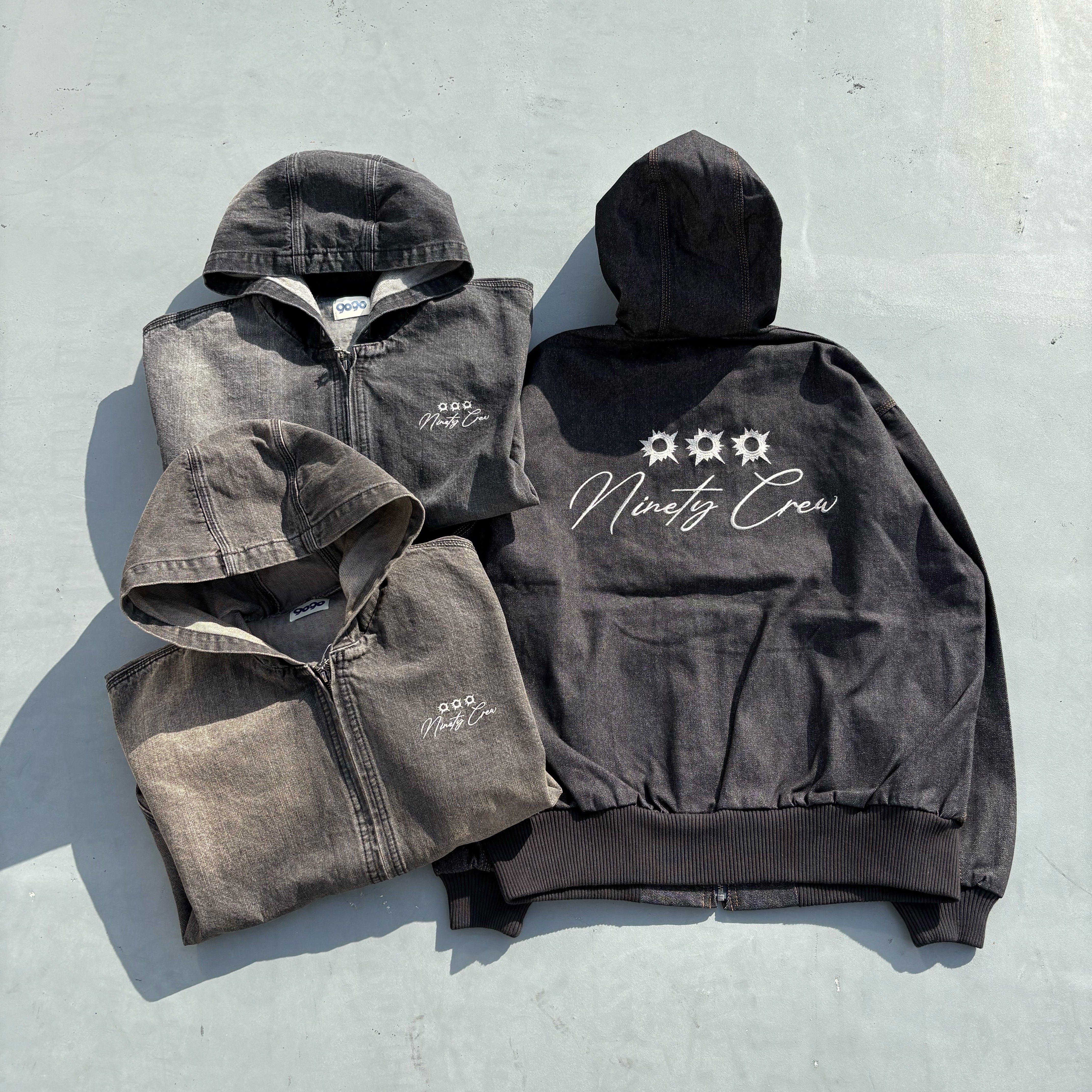 Bullet Logo Denim Zip Hoodie – YZ