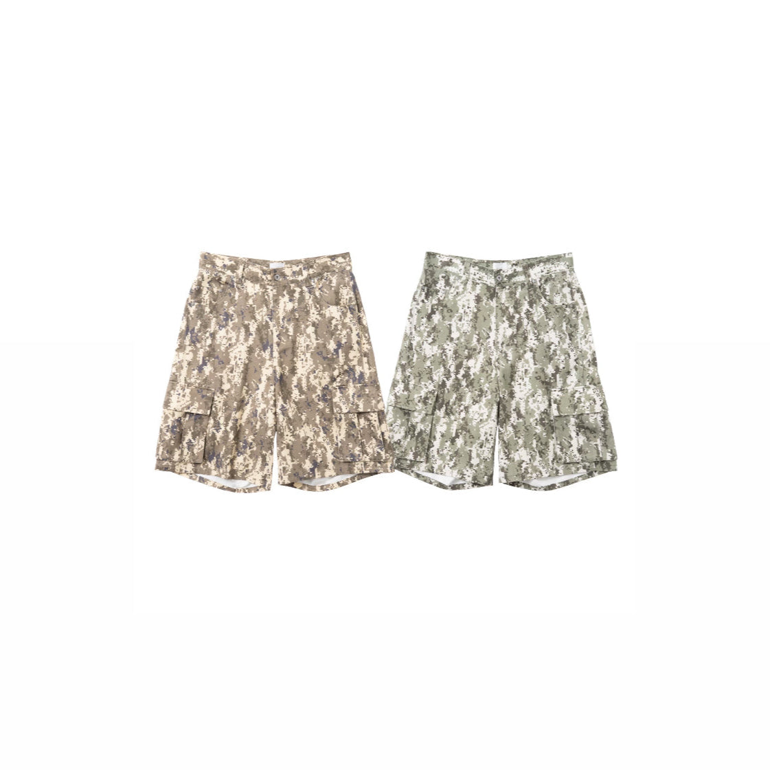 BU DIGITAL CAMOUFLAGE PATTERN CARGO SHORTS – YZ
